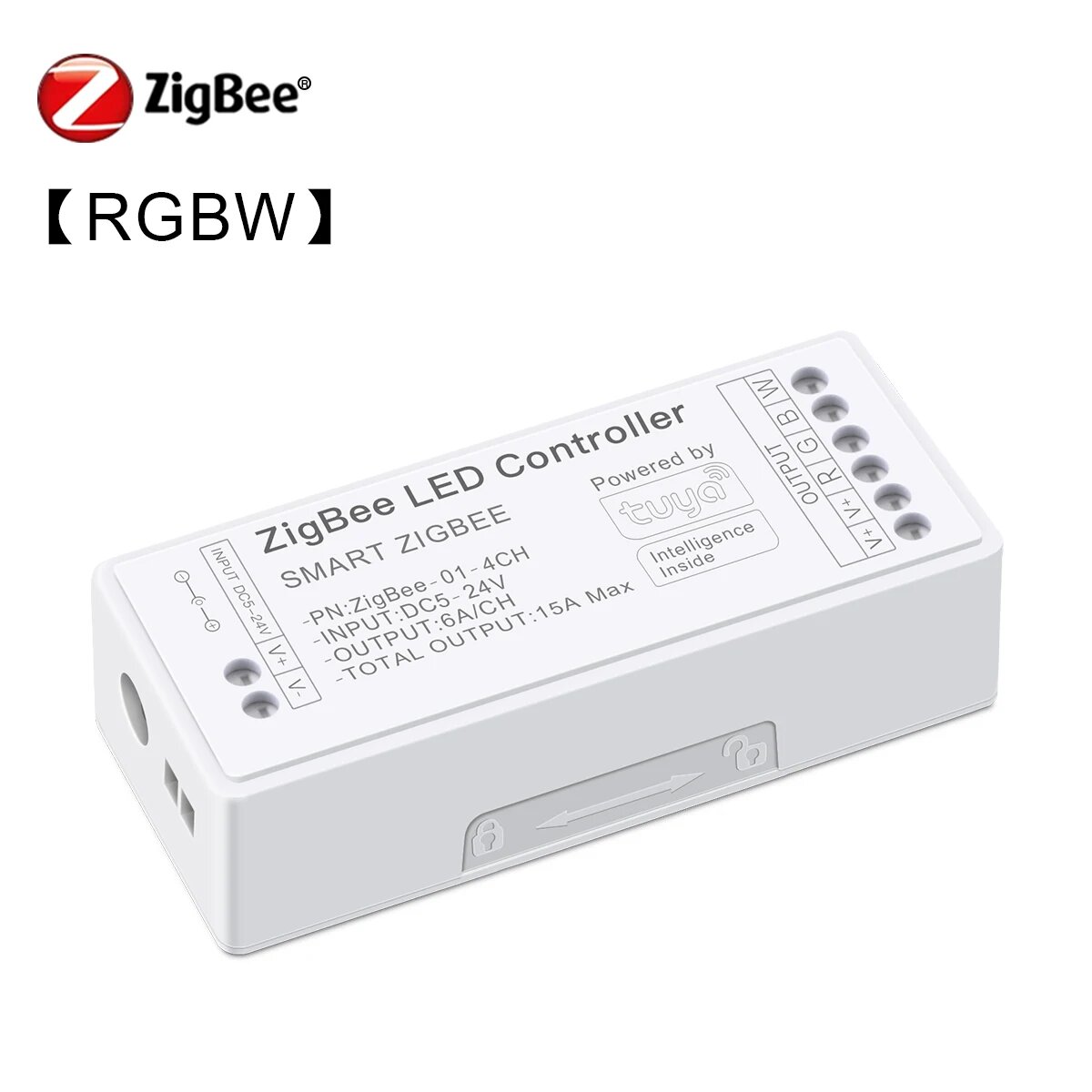 Zigbee RGBW LED Контроллер 24V 15A, PN: ZigBee-91-4CH