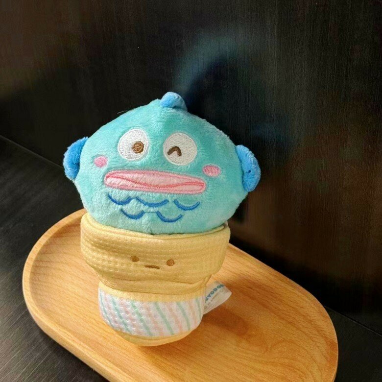 Плюшевая подвеска Санрио Хэнгёдон в виде мороженого, короткий плюш для девочек и коллекционеров