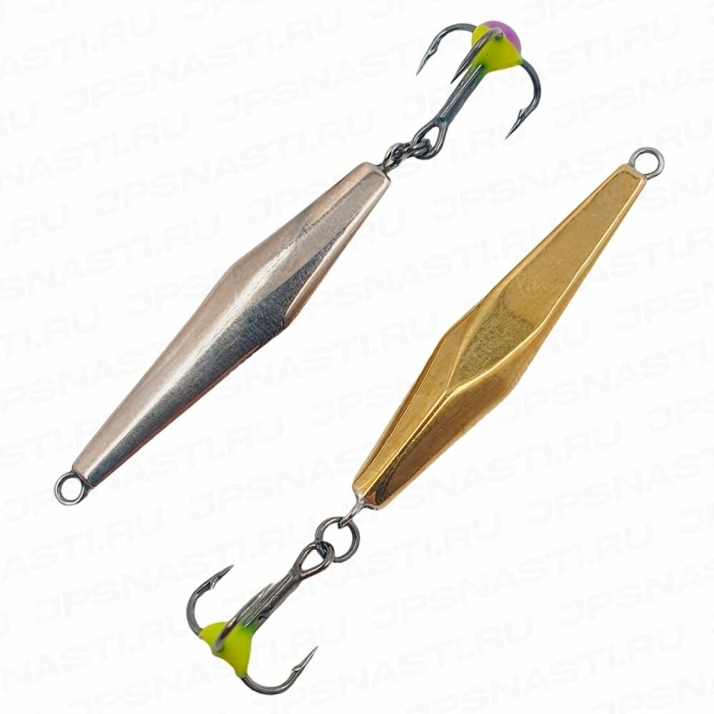 Зимняя блесна для рыбалки MaxFishing Ice "KT YZ", 30 мм (подвес), 2.3 гр, серебро-латунь