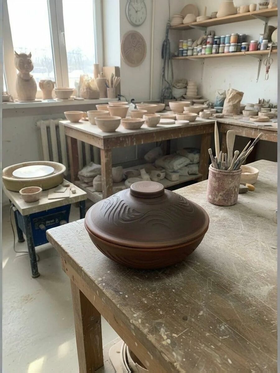 Жаровня 4л красная глина