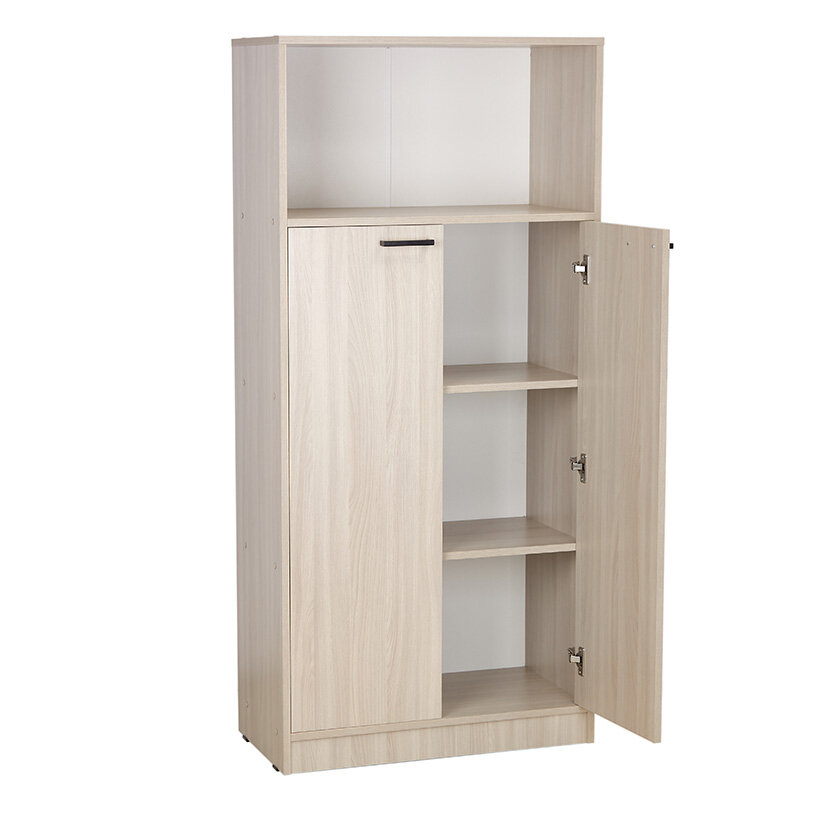 Стеллаж с дверками Polini Home Vector 116, ясень шимо светлый