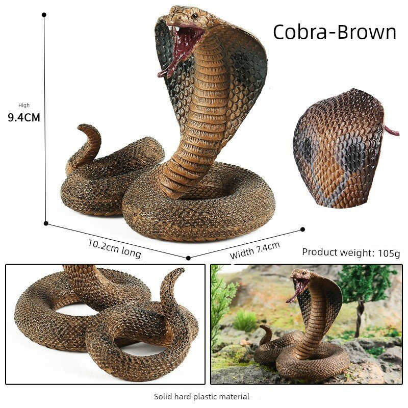 Реалистичная большая модель кобра-питона, реквизит для розыгрышей на Хэллоуин, игрушка-украшение для развития