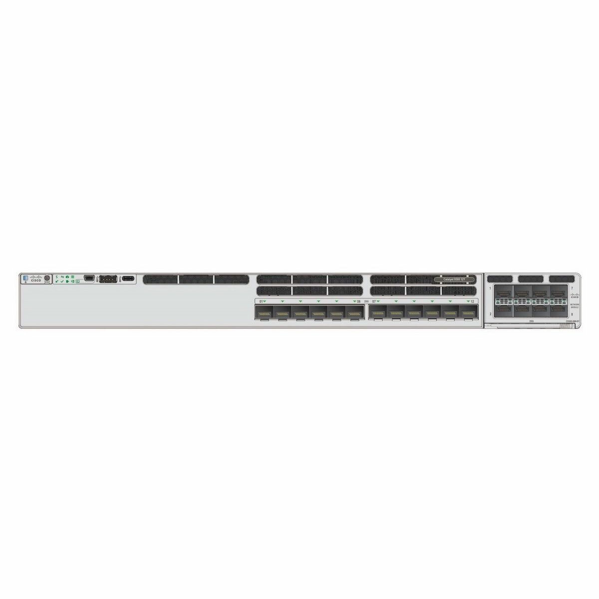 Коммутатор CISCO C9300X-12Y-A, L2, 600 Гбит/с, неуправляемый (C9300X-12Y-A)
