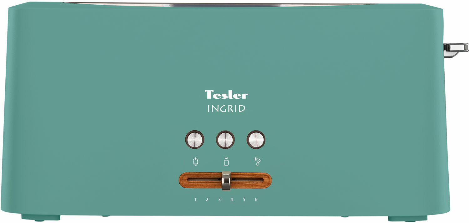 Тостер Tesler "Pine Green" TT-140, механическое управление, 980Вт, цвет зеленый