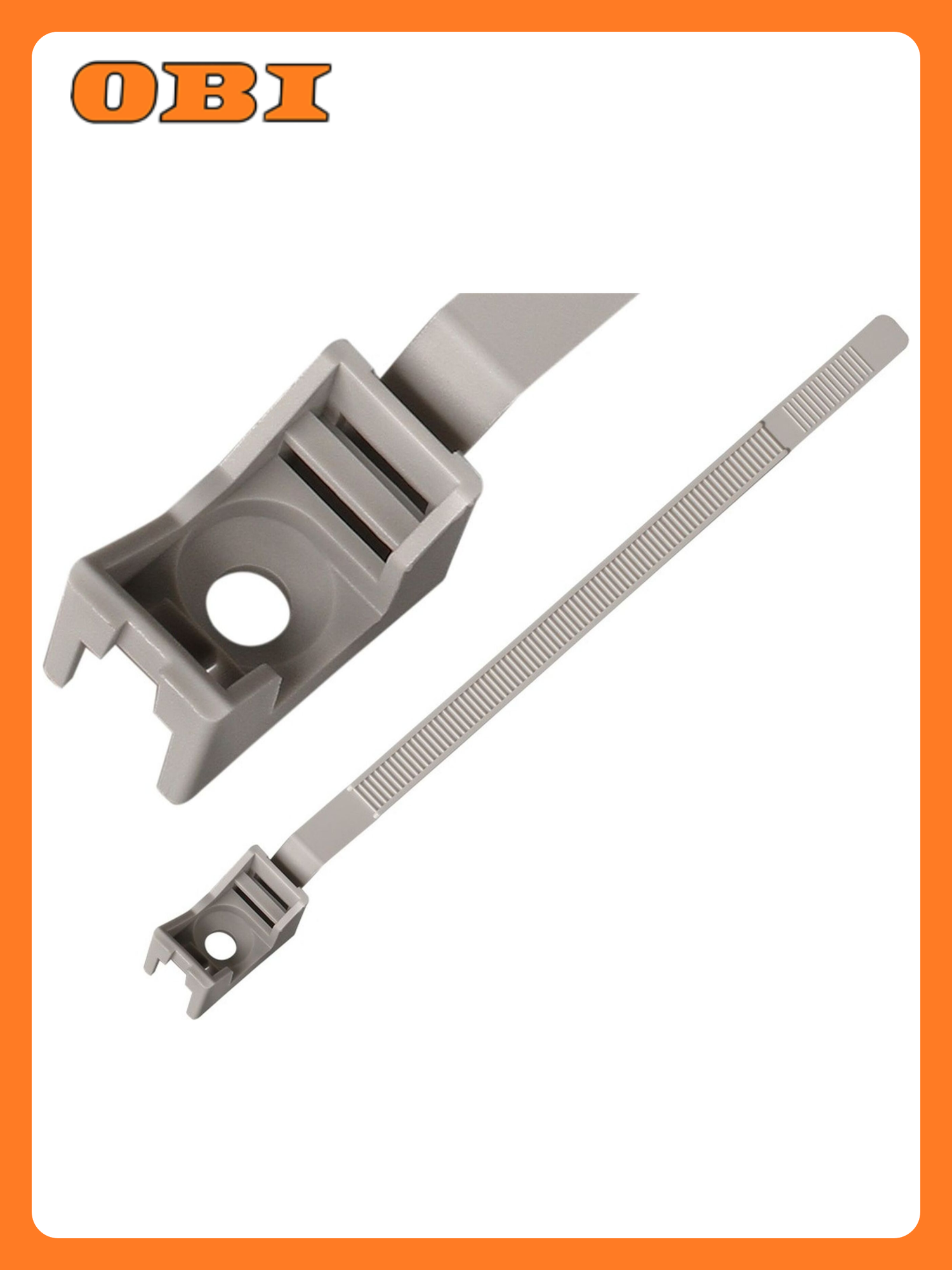 Стяжка Европартнер PRNT, для труб и кабелей, нейлон, 25см, серая, 30шт