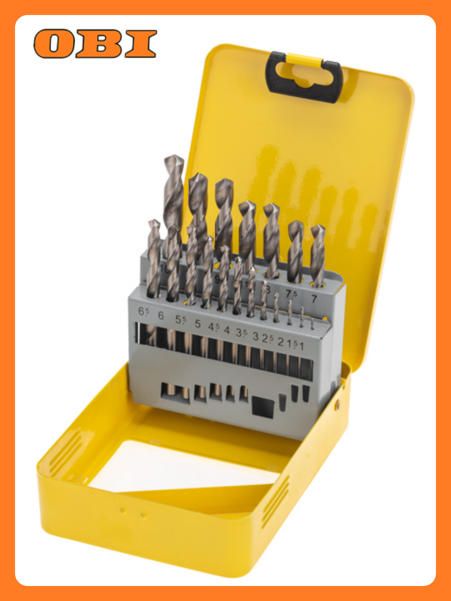 Набор сверл по металлу, 1-10мм (через 0,5мм), HSS, цилиндрический хвостовик, 19 шт. KRANZ