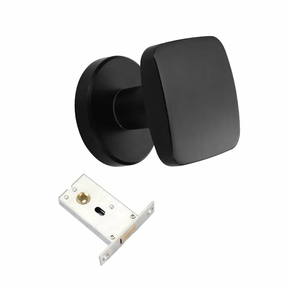 Скрытый замок для двери, односторонний, черная ручка, для гостиной, ванной, без ключа