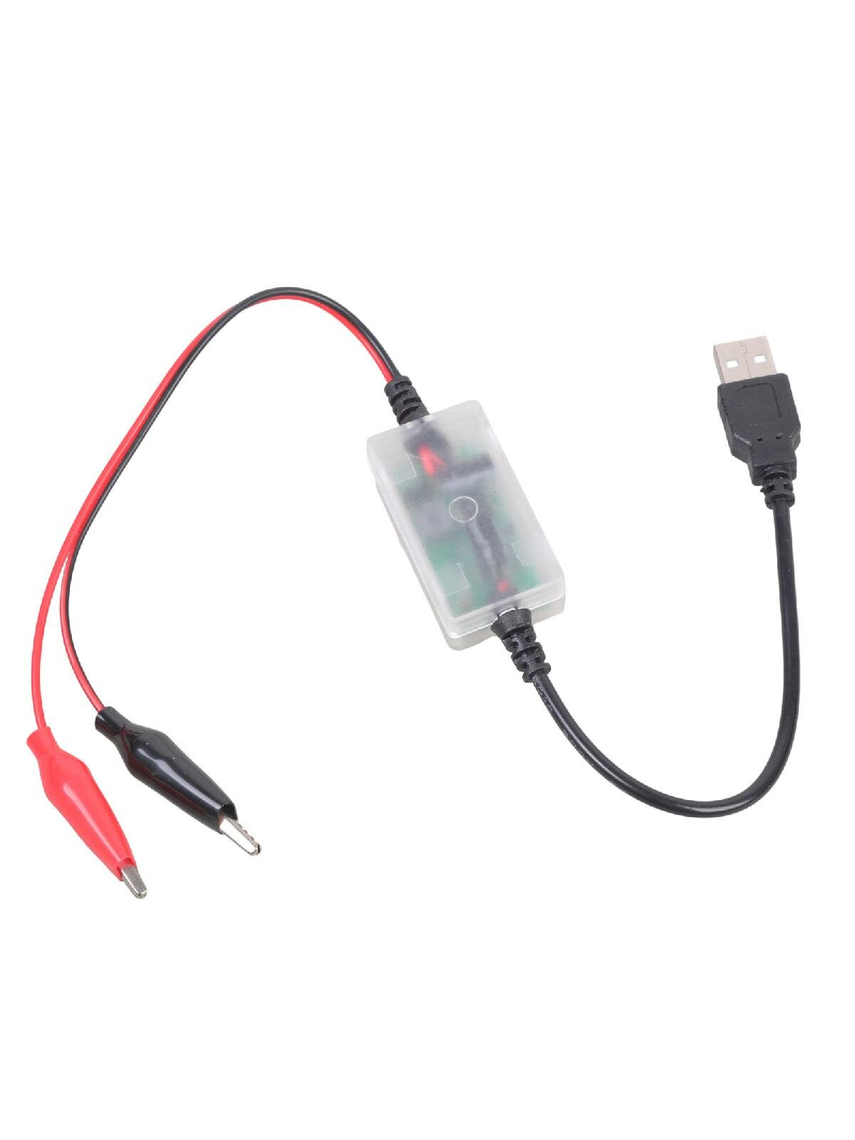 Зарядный кабель с зажимом USB с индикаторной лампочкой, подходит для аккумулятора 12 В