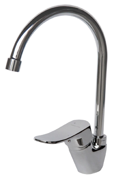 Смеситель MEGABREEZE КС-54-2-011, хром, поворотный излив, рычаг, латунь