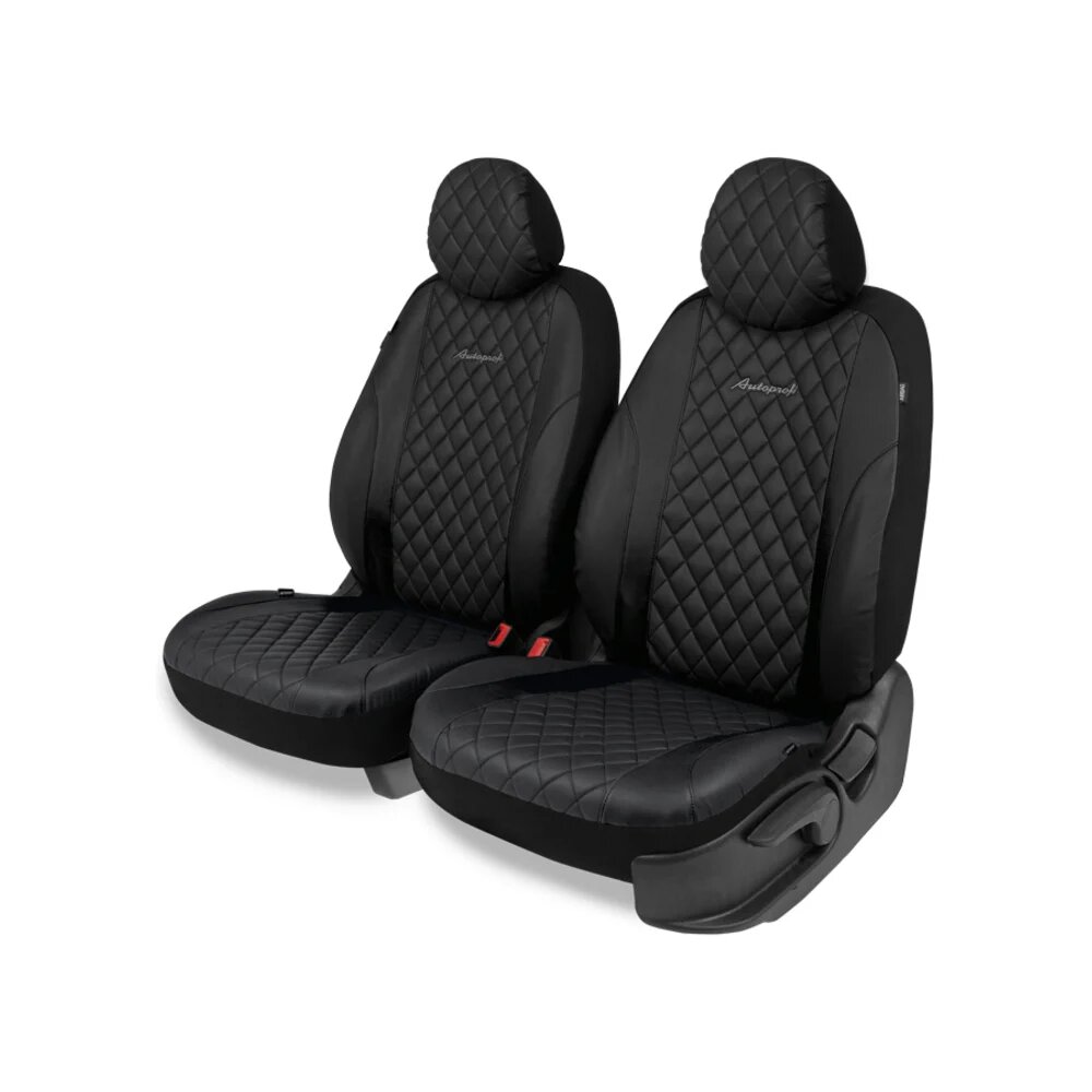 Авточехлы на передние сиденья AUTOPROFI серия Standad, Excellent. Экокожа, 3 мм. поролон, 6 предметов, чёрный EXL-603G BK/BK