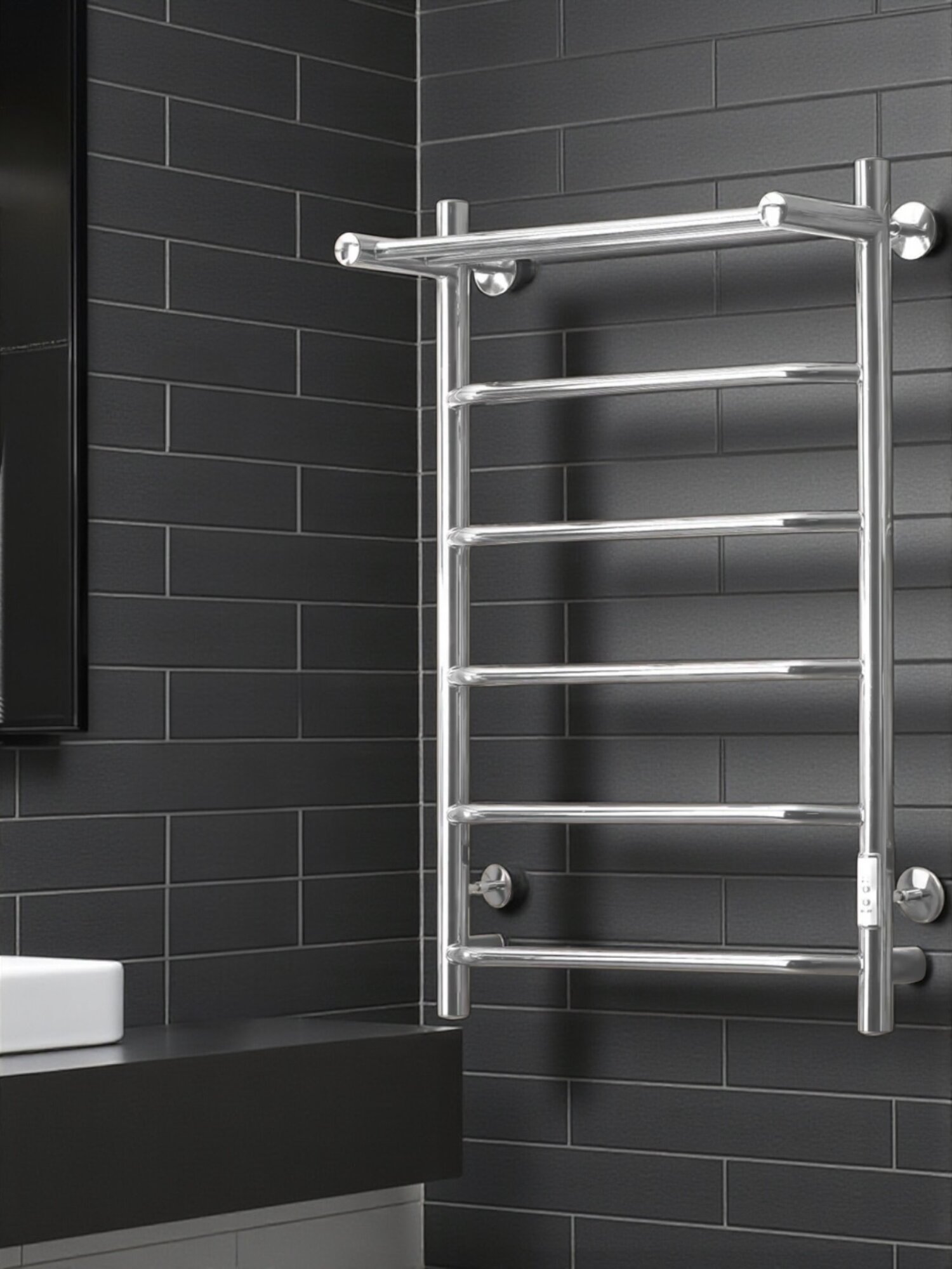 Полотенцесушитель электрический TermoPrime 500мм 800 мм подключение универсальное: слева/справа/скрытое/шнур с вилкой