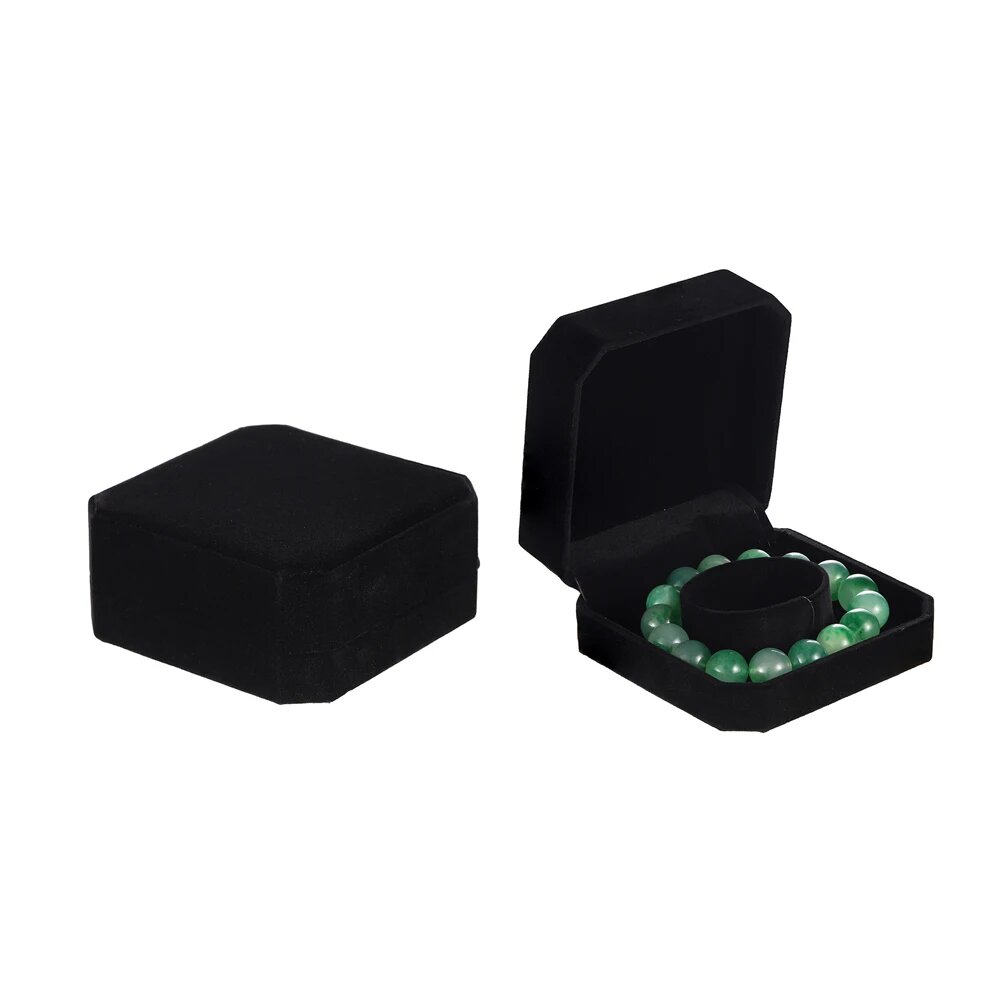 Бархатная восьмиугольная шкатулка для украшений Изумрудный, Style 02
