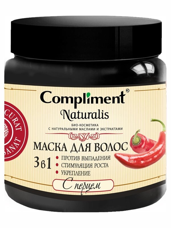 Маска для роста волос Compliment Naturalis 3в1 c перцем, 500мл