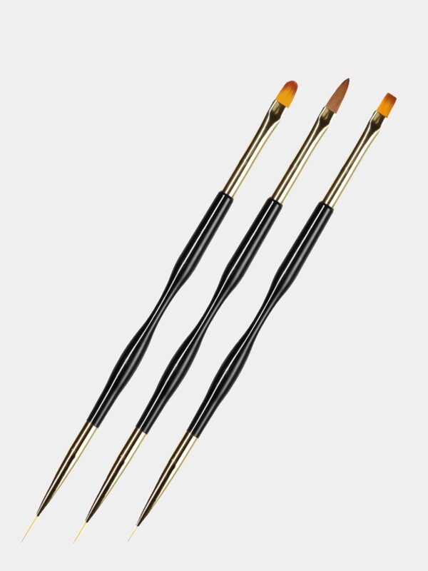 Двойная двусторонняя кисть для маникюра и дизайна ногтей