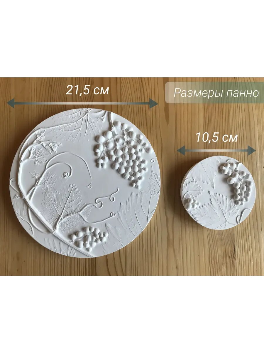 Панно из гипса на стену для интерьера. Ботанический барельеф. — фото 1