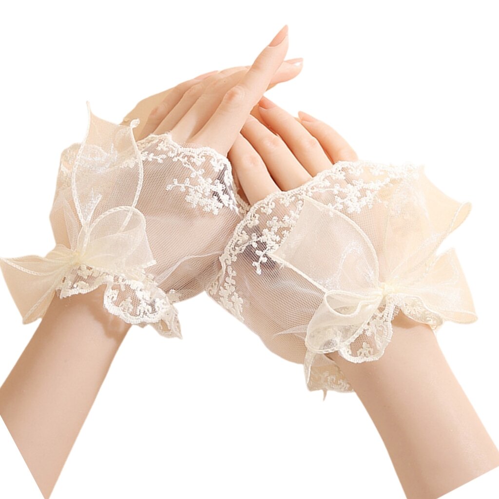 Перчатки из сетчатого материала с изящной вышивкой, аксессуары для торжественных случаев из вентилируемой ткани, безопасные Для женщин