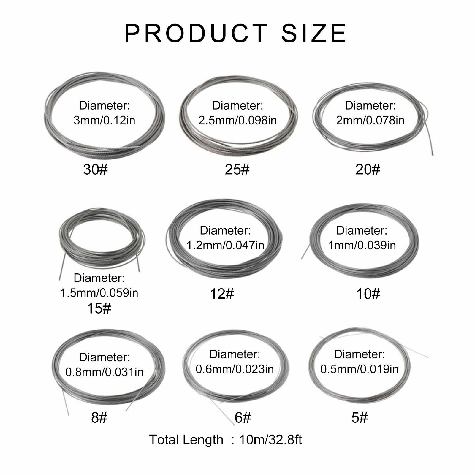 10м 304 нержавеющий стальной трос для садовых инструментов износостойкий
