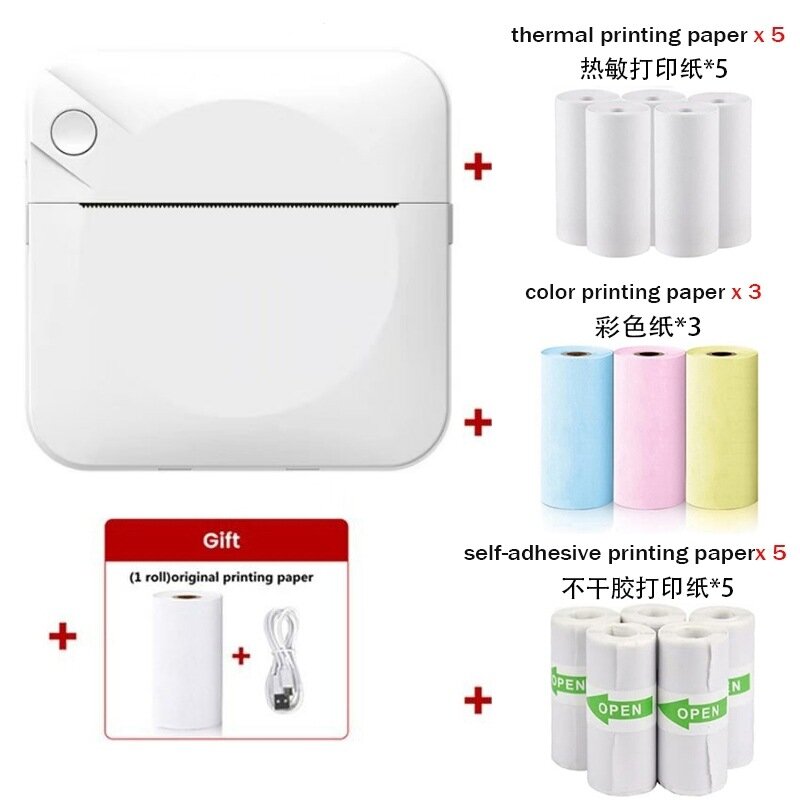 Портативный мини-принтер для кросс-граничной печати, беспроводной, подключаемый к мобильному Bluetooth, безчернильный принтер для наклеек и фотографий