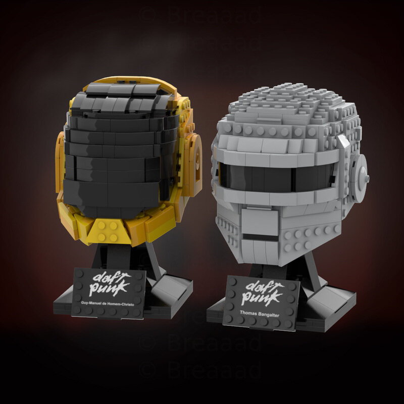 MOC-90093 шлем Daft Punk, строительные блоки из мелких частиц, сборочный набор «сделай сам», игрушка для мальчика