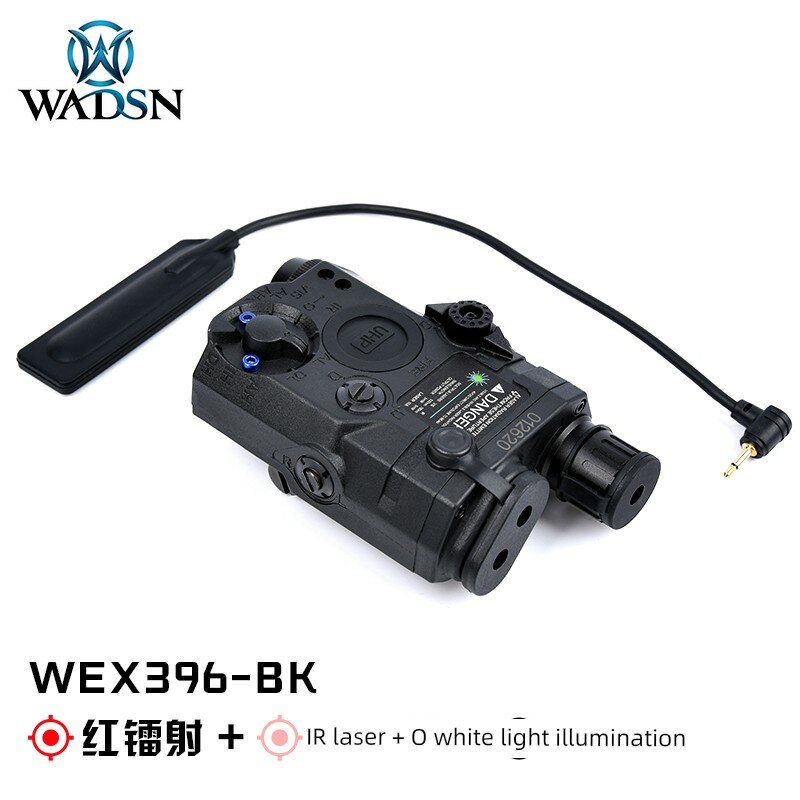 Тактический фонарь WADSN Wardson DBAL-A2/PEQ15 с мощным зеленым и ИК-лазером Черный-PEQ15 красный лазер+ИК