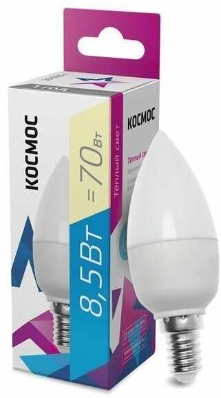 Лампа светодиодная CN 8.5Вт 220В E14 3000К Космос LkecLED8.5wCNE1430