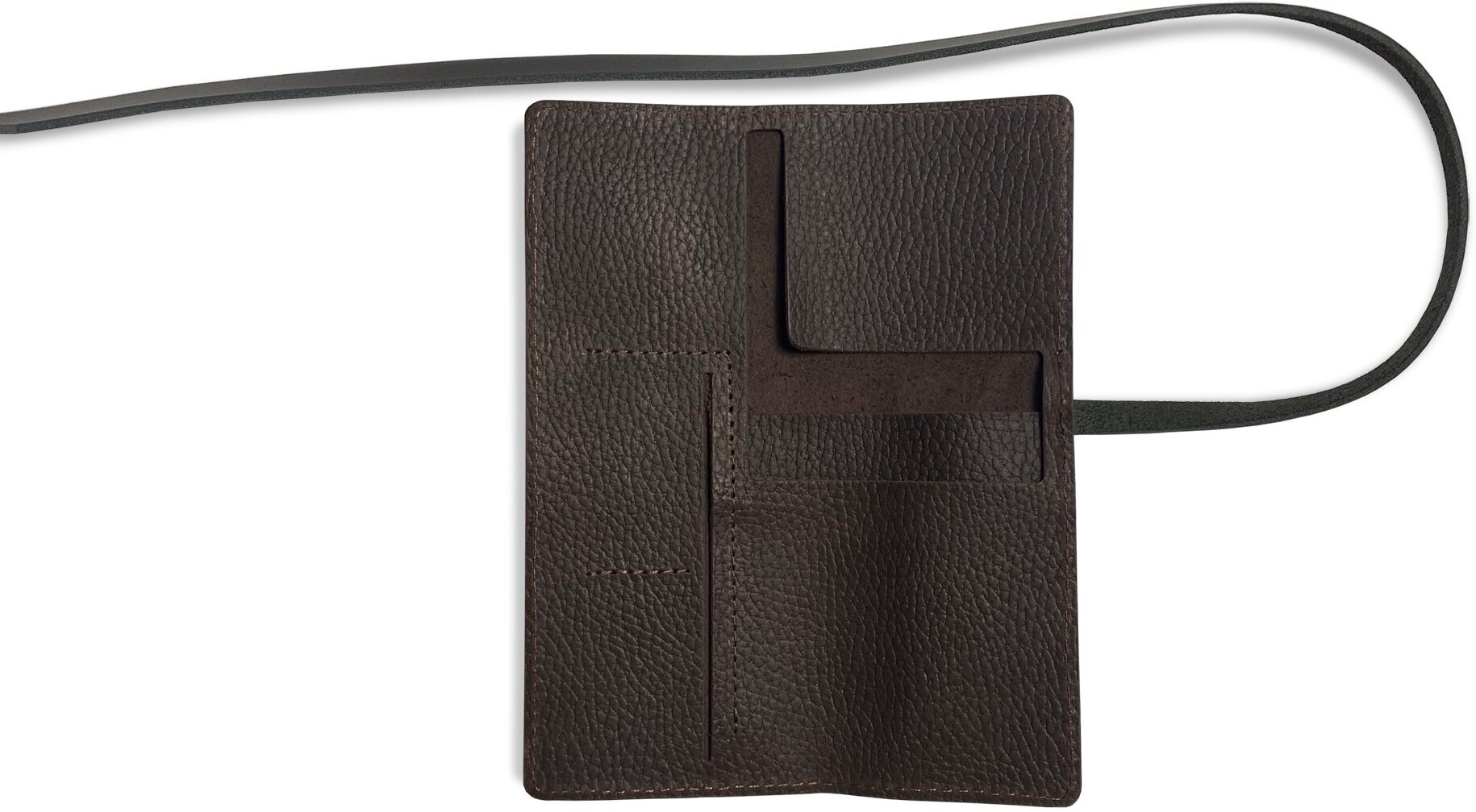 Пенал-скрутка DOSTIEN, натуральная кожа, коричневый, без наполнения, 6 отделений, 19x6,50 см