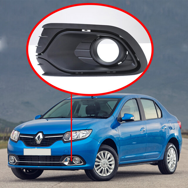 Накладка, рамка ПТФ для Рено Логан, Решетка в бампер левая для Renault Logan 2 2014-2018 263363542R