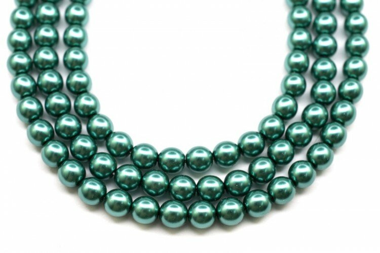 Жемчуг Preciosa, цвет 70067 темно-бирюзовый, 6мм, 10шт