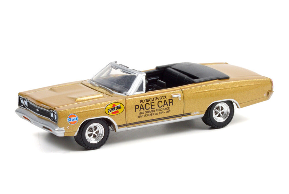 Plymouth gtx 426 hemi кабриолет 1968 лос-анджелес таймс гран-при международный гоночный пейс-кар 1967 (длина модели 6-10 см)