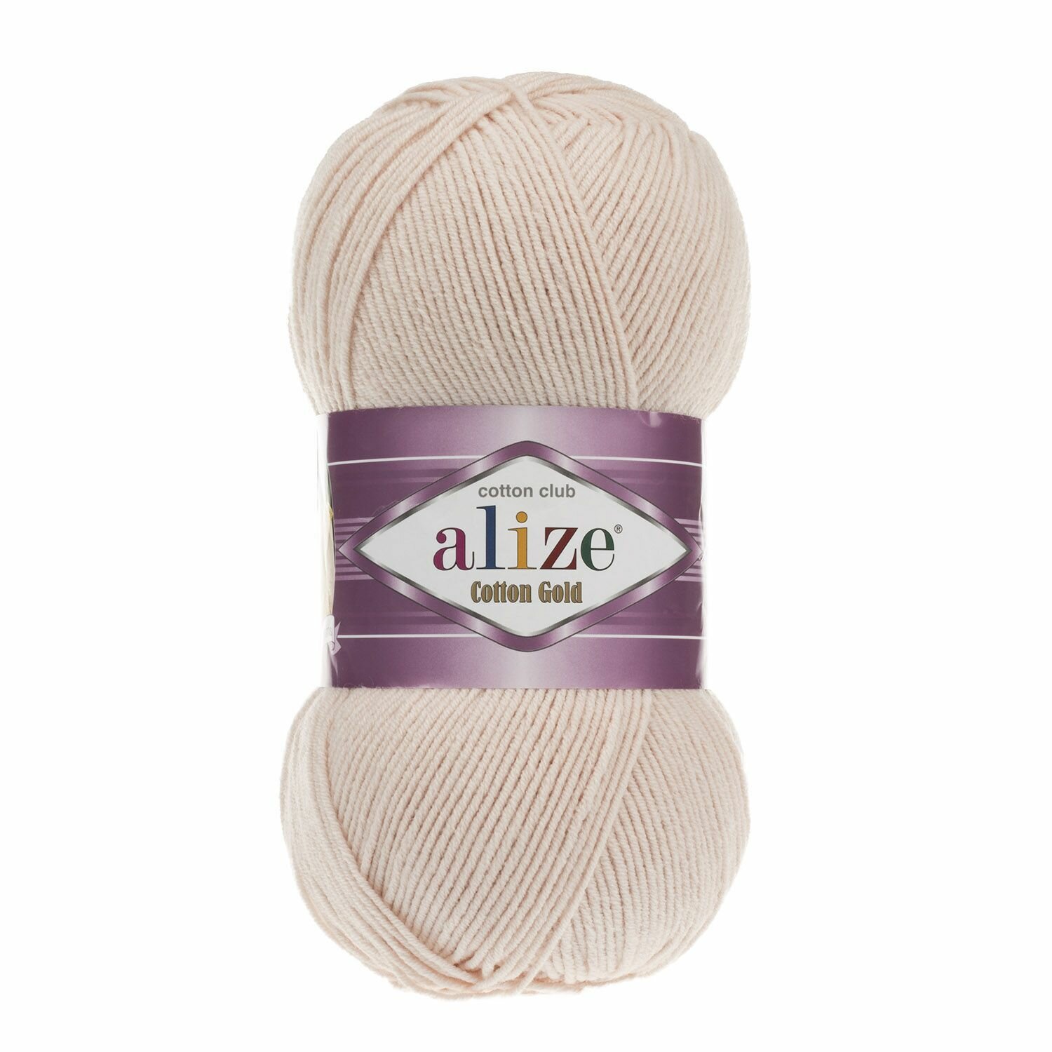 Пряжа ALIZE Cotton gold, св. пудра - 382, 55% хлопок, 45% акрил, 5 мотков, 100 г, 330 м.