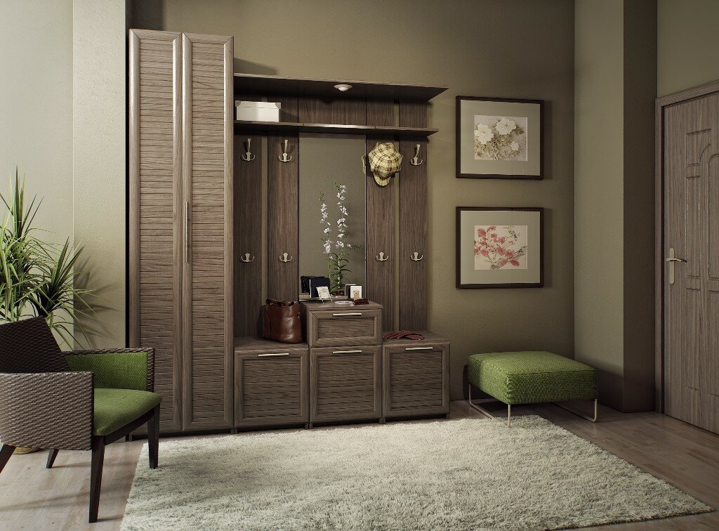 Прихожая Валенсия-8 для одежды с зеркалом 180*220*38