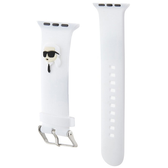 Ремешок CG Mobile Lagerfeld 3D Rubber NFT Karl Head для Apple Watch 42/44/45 мм белый