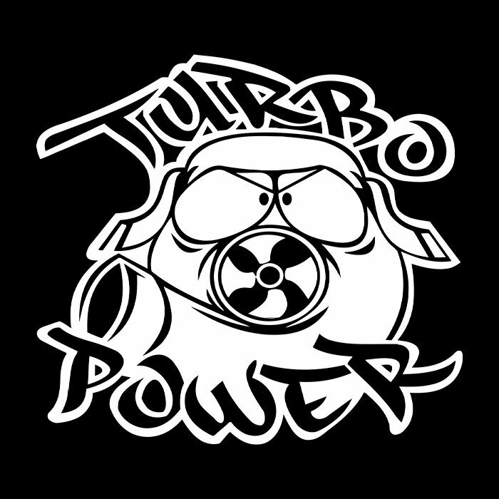 Наклейка на авто 20x18 Turbo Power