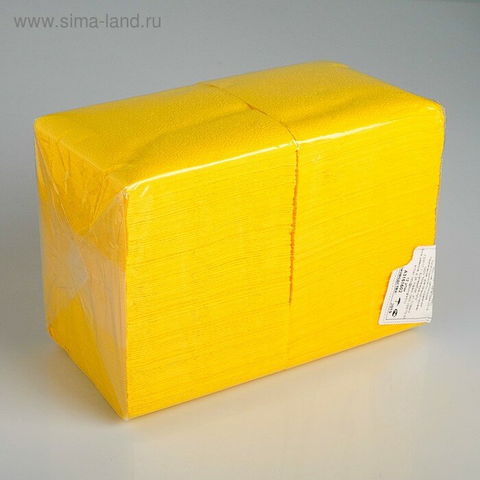 Салфетка однослойная БигПак Интенсив желтый, 350 л, 24*24 4273567