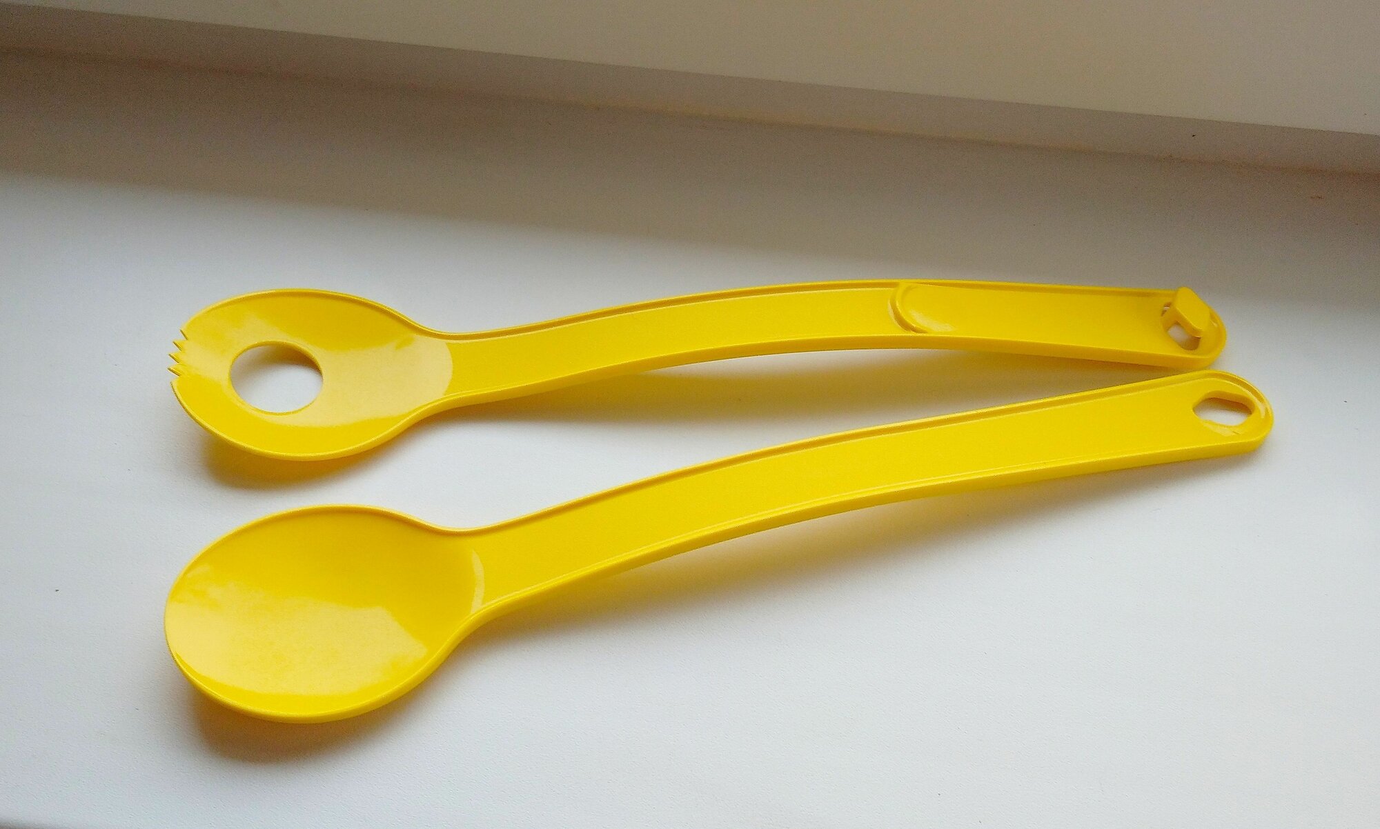 Ложки для салата Tupperware "Аркадия", салатная пара, желтые