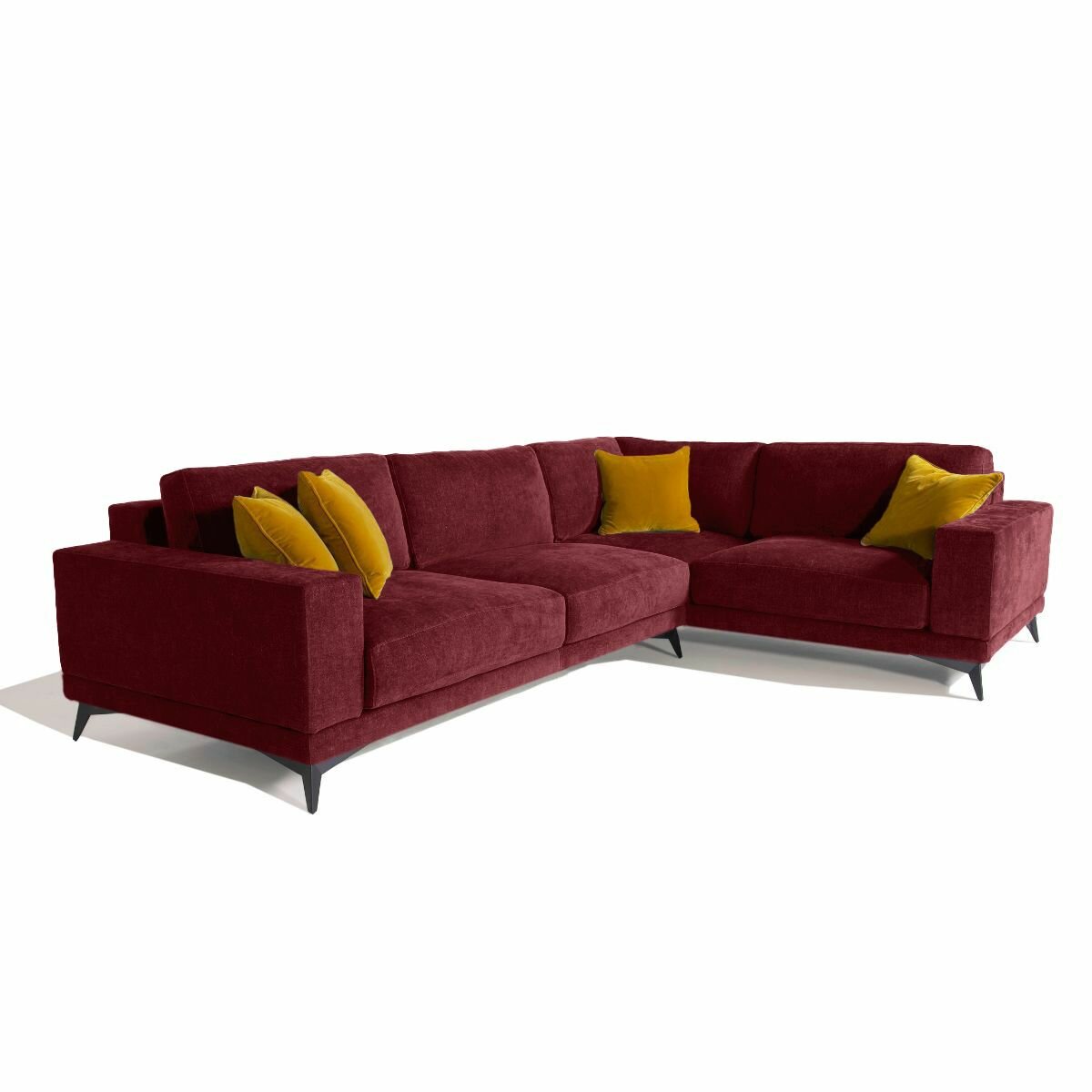 Диван Бергамо угловой правый в премиальном велюре 205х285/33