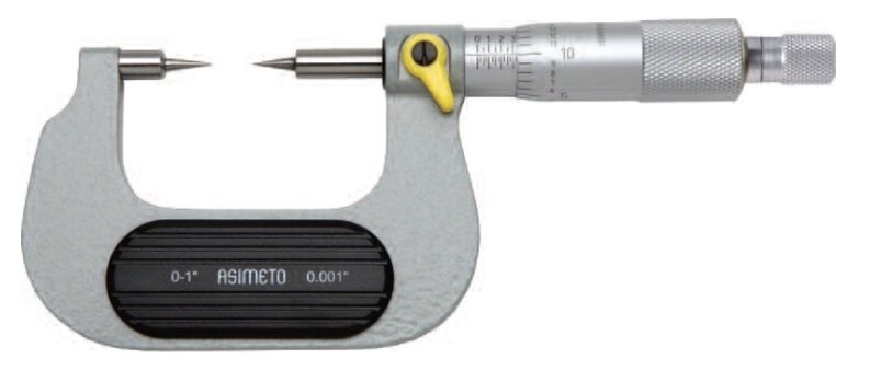ASIMETO 122-04-0 Микрометр с точечными измерительными поверхностями 0,01 мм, 75-100 мм, наконечник 15°