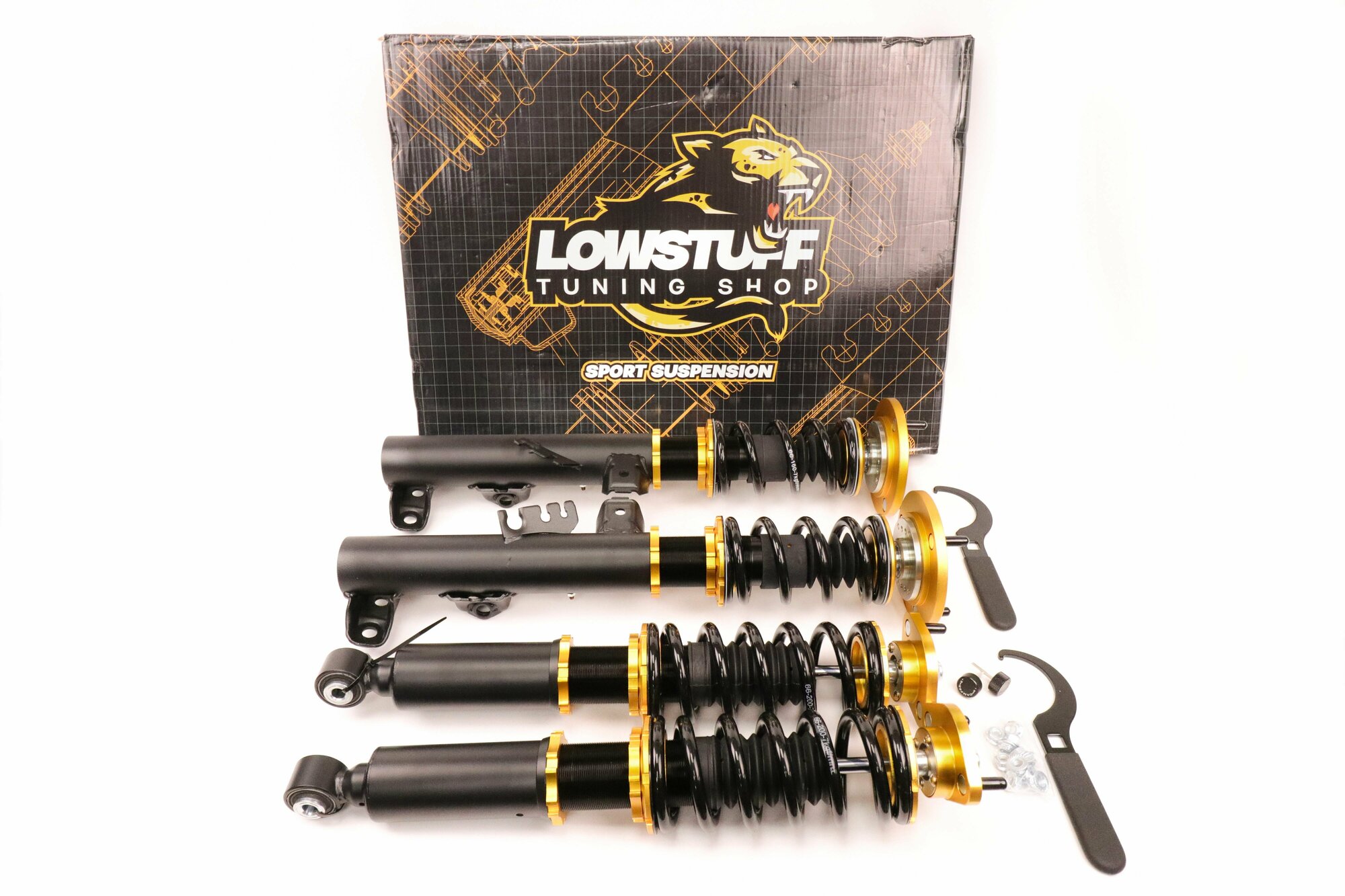 Винтовая подвеска BMW E36 купе, седан, touring фултап койловеры с регулировкой высоты и жесткости LOWSTUFF EVO-III LSCSBM023