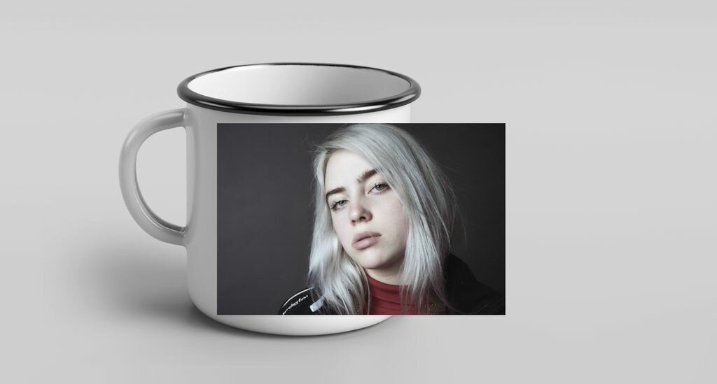 Кружка металлическая эмалированная Билли Айлиш, Billie Eilish №4