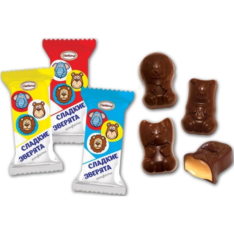 Шоколадные конфеты Сладкие зверята, 1 кг, Акконд