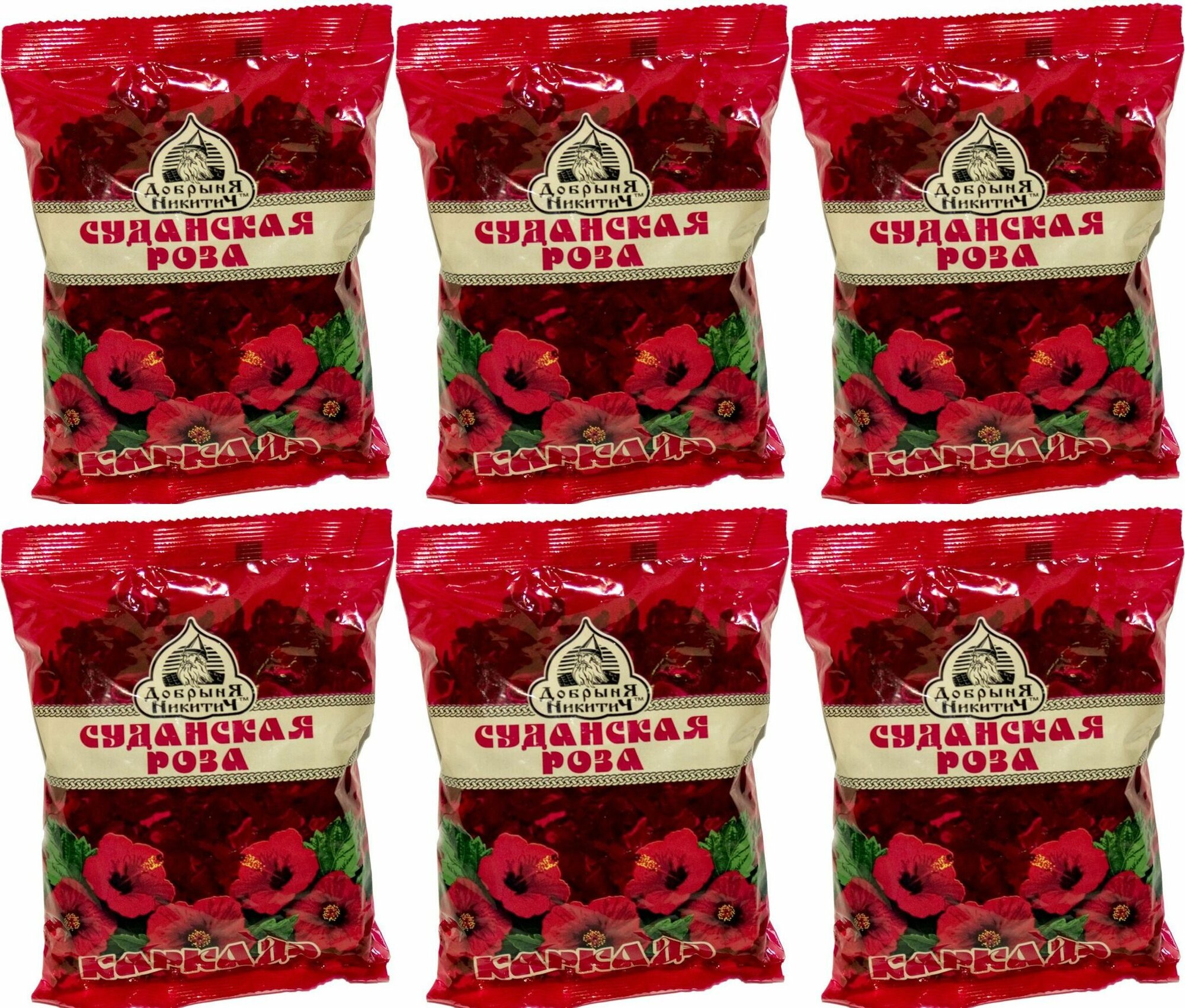 Добрыня Никитич Чай листовой Фиточай Суданская роза 70 г 6 шт