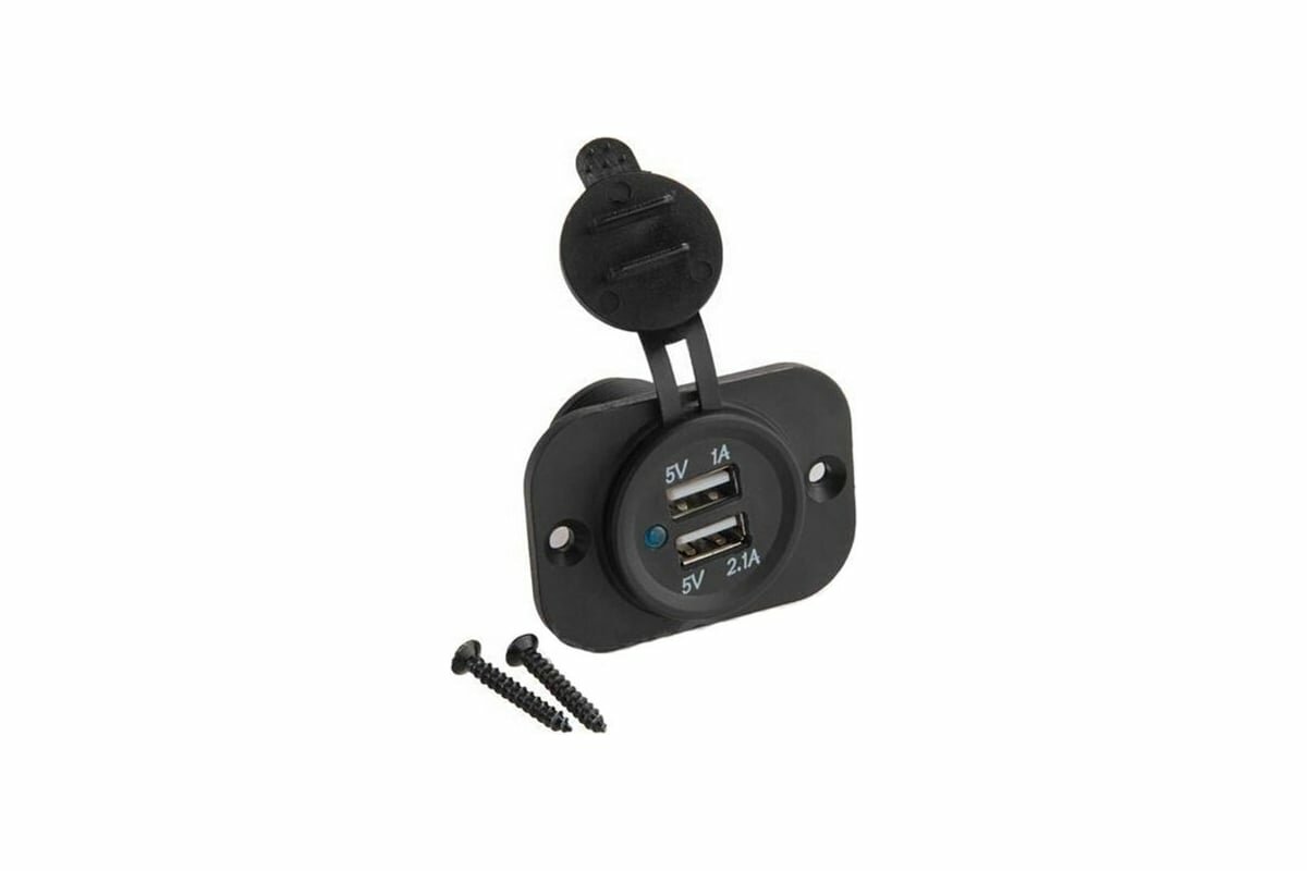 Airline ACS-2U-02 Встраиваемая влагозащищенная автомобильная розетка USB 5В 2.1A и 1A