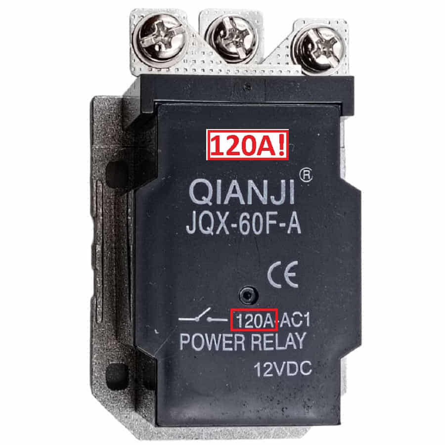 Силовое реле Qianji JQX-60F-A, управление 12В, контакты 250В 120А