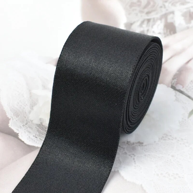 Meetee нейлоновые эластичные ленты 10-40 мм Черный, 25mm, Black, 10Meters