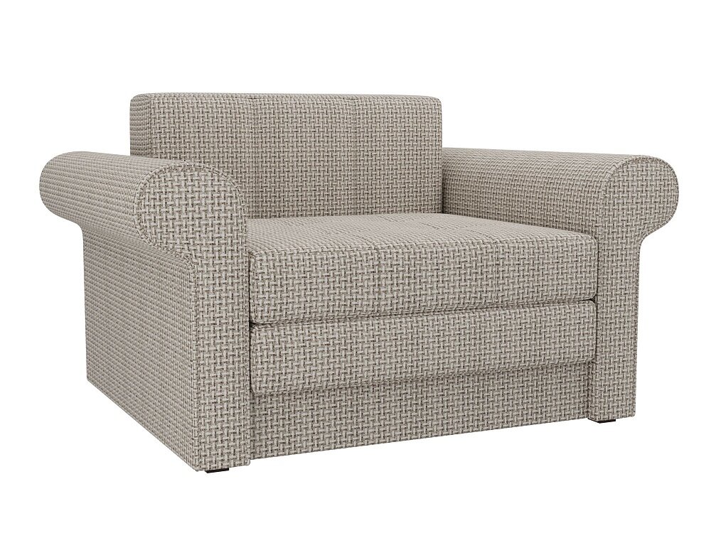 Кресло-кровать Берли Бежевое Рогожка, 112х85х80 см, с ящиком для белья