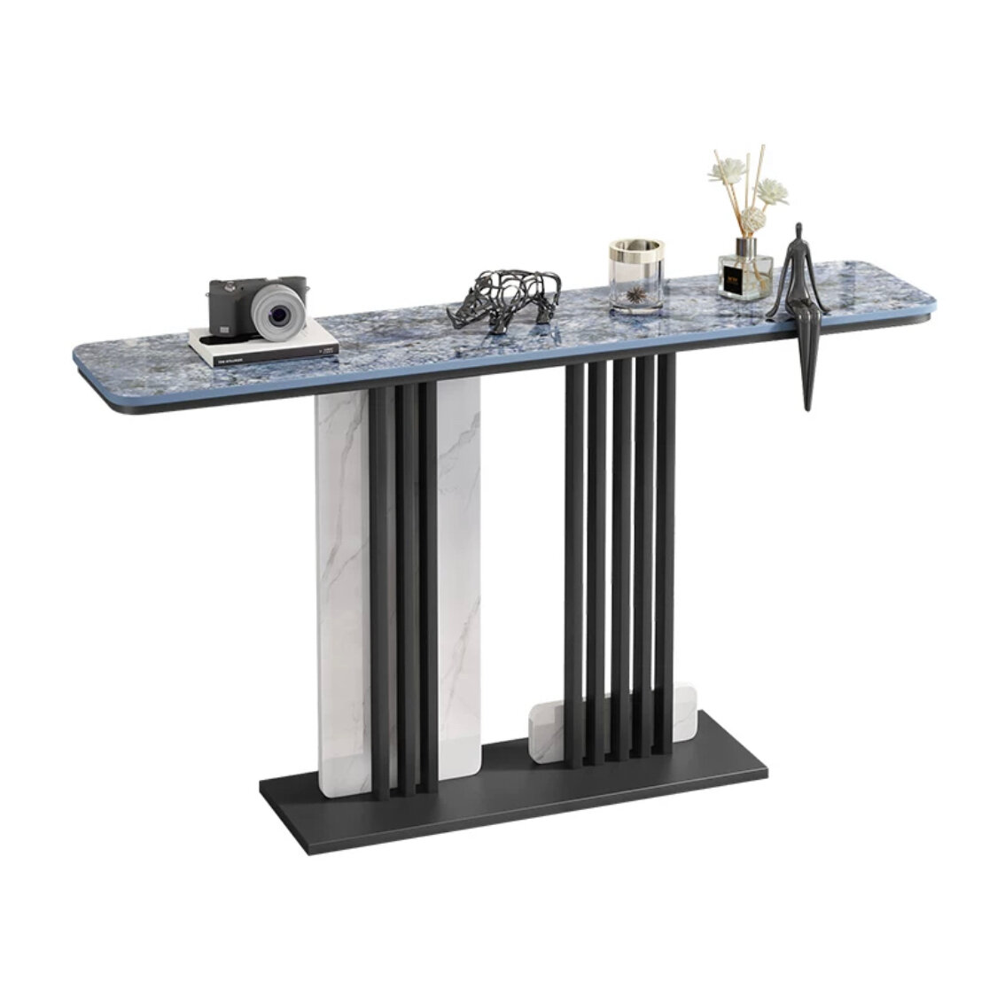 Консоль Carson (Основание черное/ столешница цвет голубой /150см)