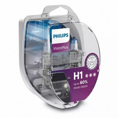 Лампы автомобильные H1 55W +60% бокс (2шт.) VisionPlus PHILIPS