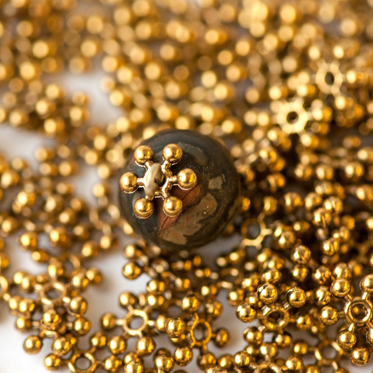 Разделитель для бусин 25 г / спейсер, цвет античное золото, 8х2.5 мм