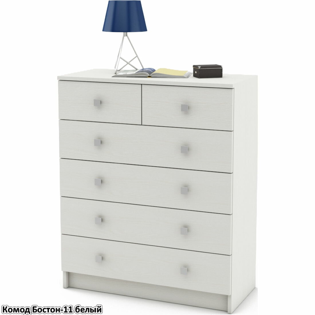 Комод Бостон-11 Белый, ЛДСП, МФ Владимир VMF, 80х96,6х38 см.