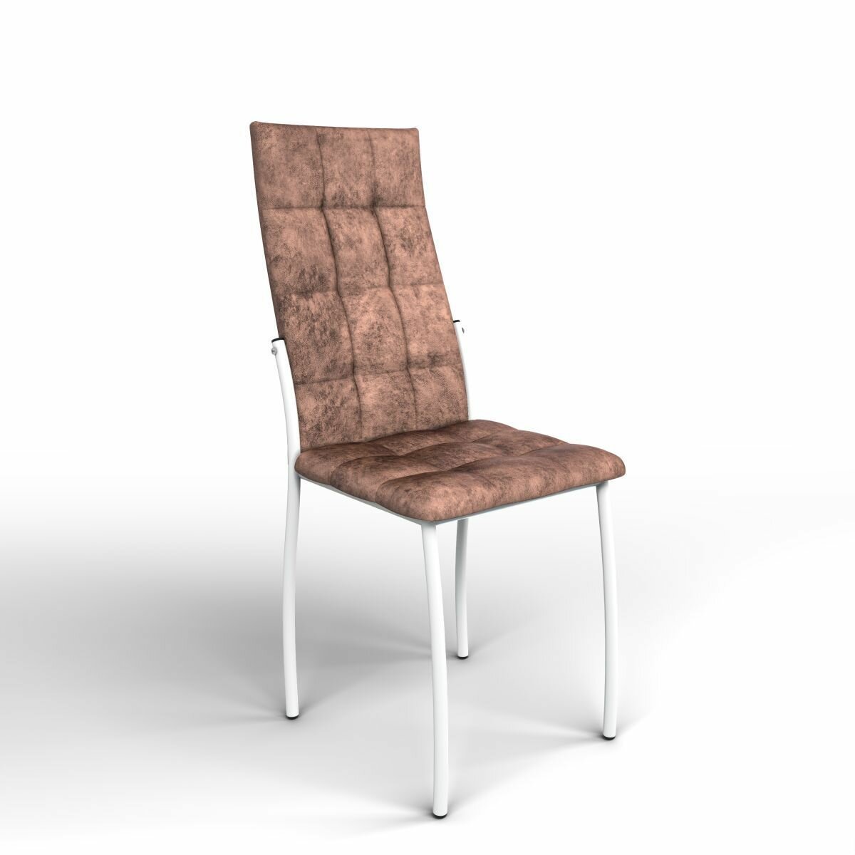 Стул - металлокаркас "волна" Коньяк/Белый муар (Бител)